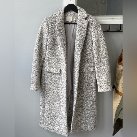 LOFT | Jackets & Coats | Loft Womens Textured Gray Trench Coat | Poshmark